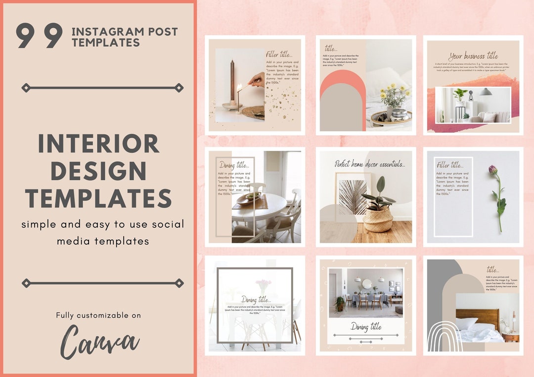 Editable Interior Design Instagram Post Template, Ideal for Social ...
