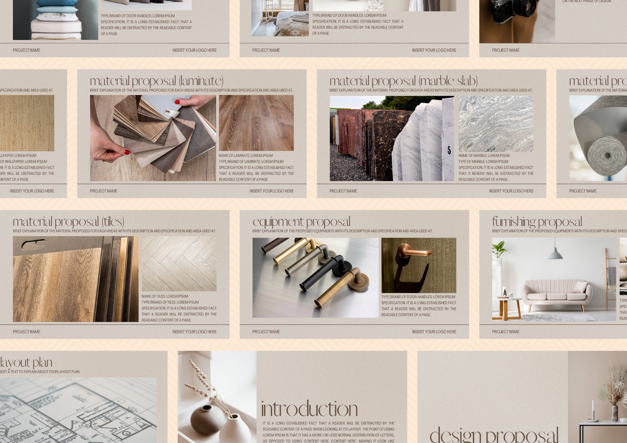 Contemporary Interior Design Presentation Template Pack - Includes ...
