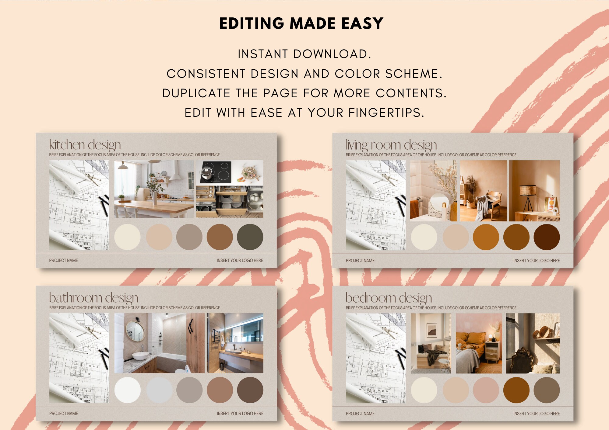 Contemporary Interior Design Presentation Template Pack Includes ...