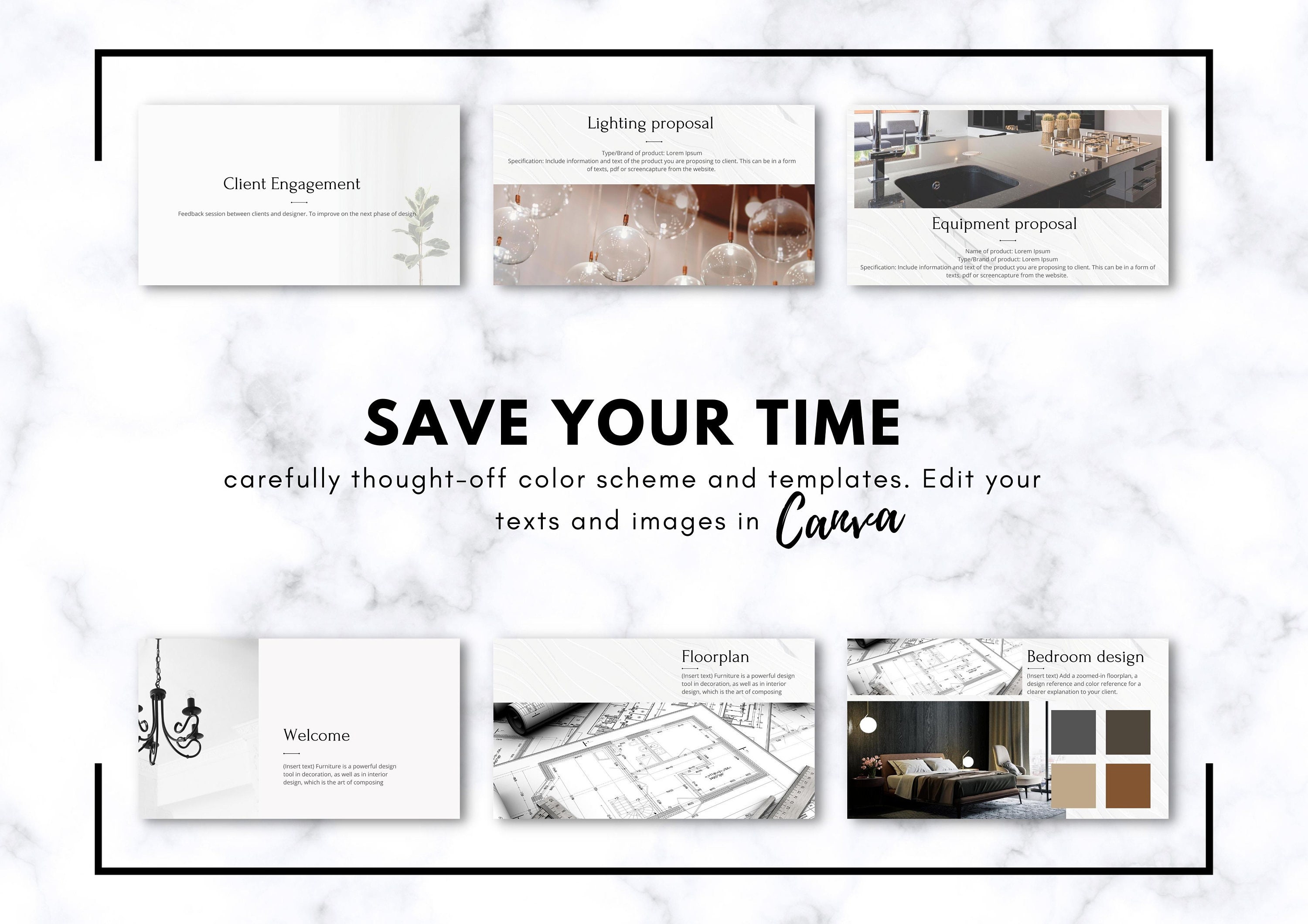 Minimalist Interior Design Presentation Template Pack Includes ...