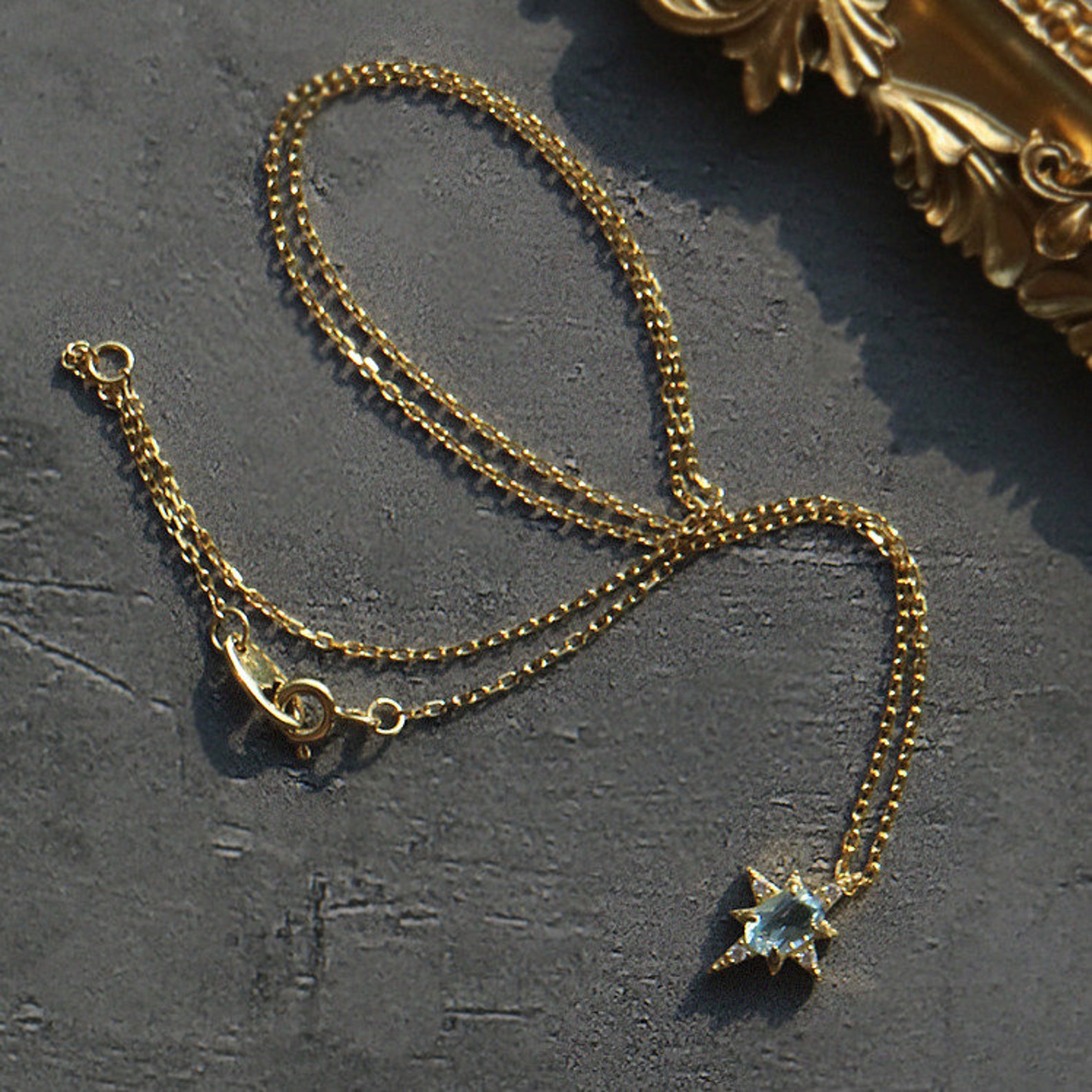 925 Silver Topaz Necklace Gold Vintage Necklace Topaz North - Etsy