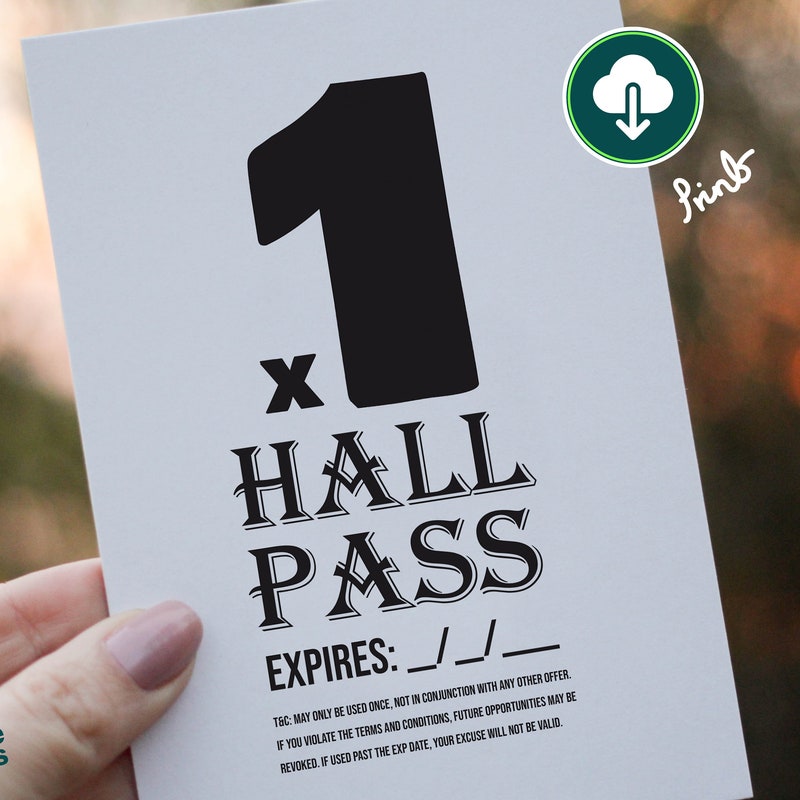 Printable Hall Pass - Etsy