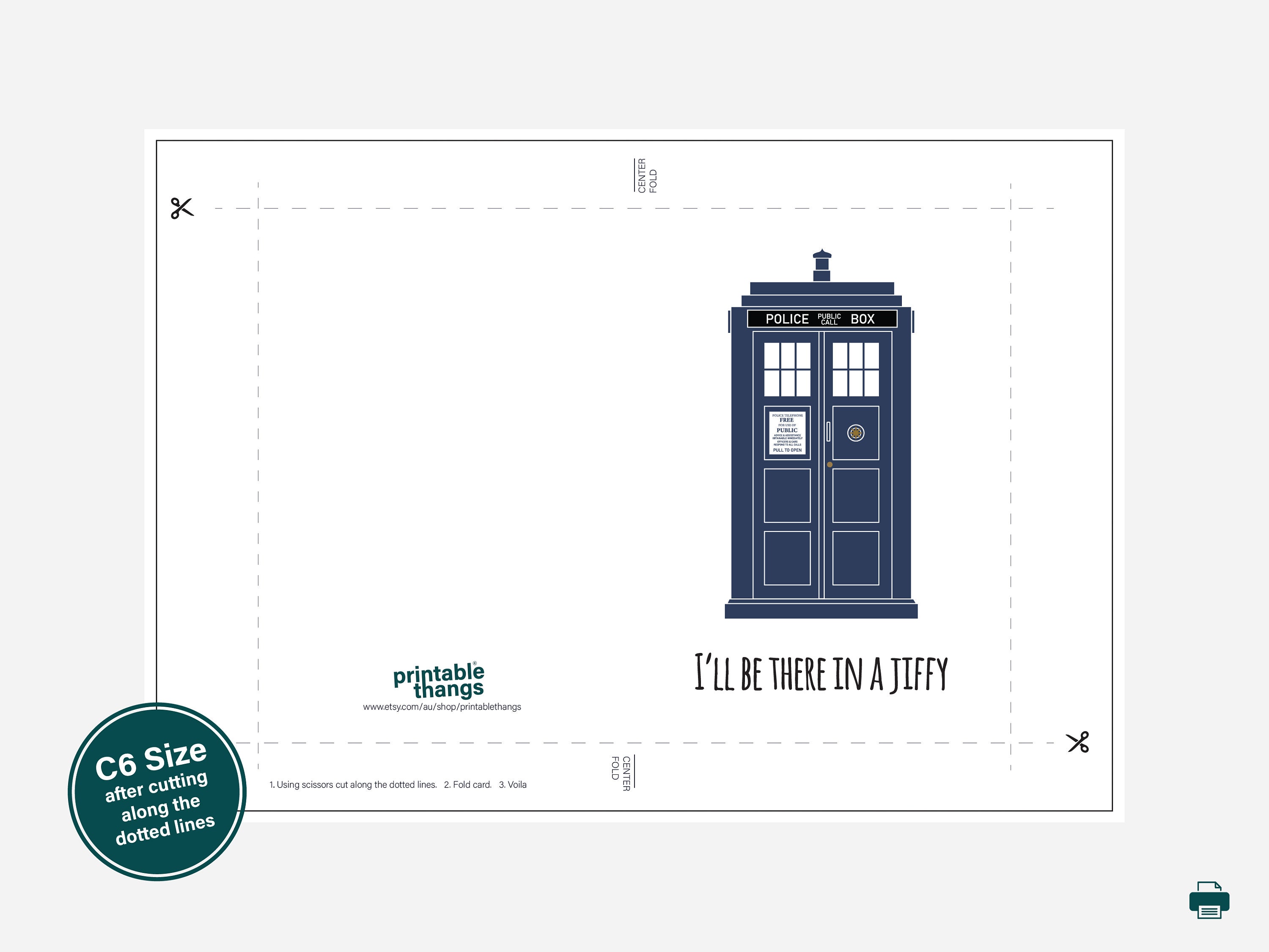 Tardis Printable Sign Birthday