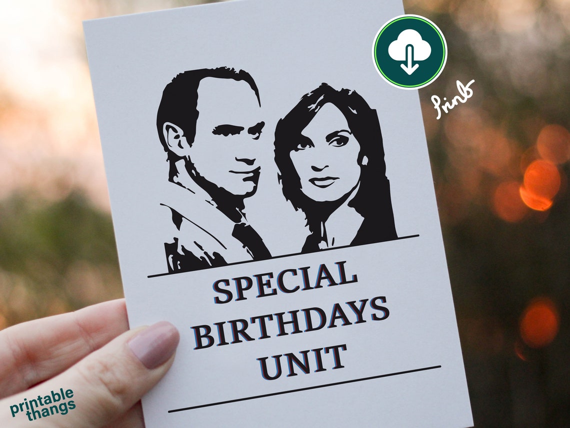 Law & Order SVU | Birthday Card | Printable | PDF | JPG | - Etsy