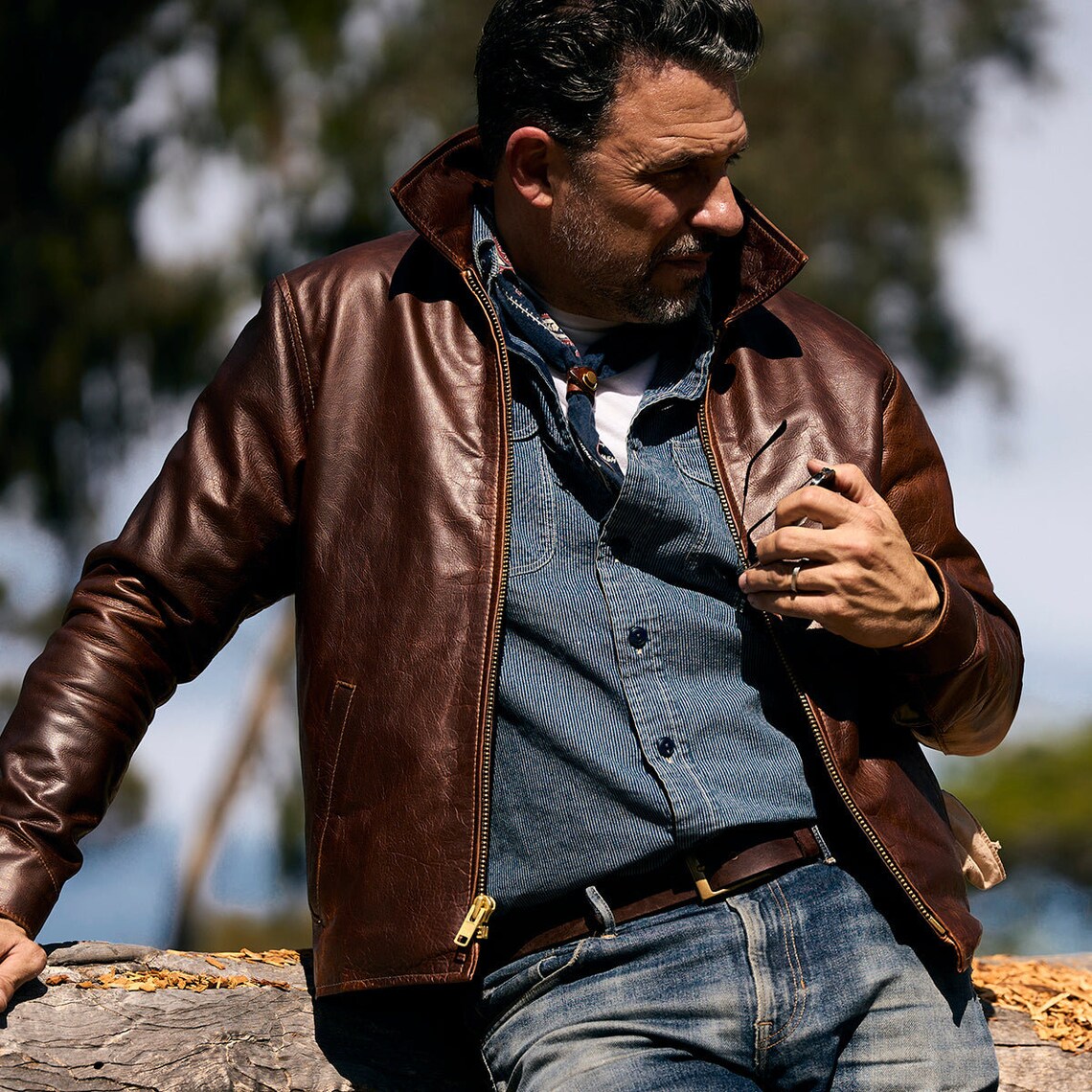 Men's Brown Vintage American Bomber Leather Jacket | Full Grain Retro ...