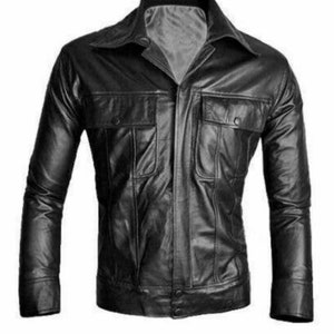 Elvis Men's Black Classic Strap Pocket Soft Lambskin Real Leather ...