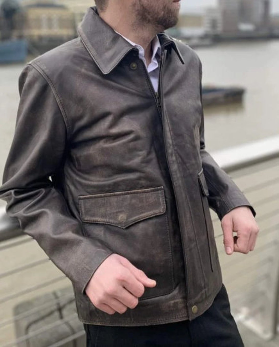 Indiana Jones Harrison Ford Cow Hide Real Leather Jacket for Men - Etsy