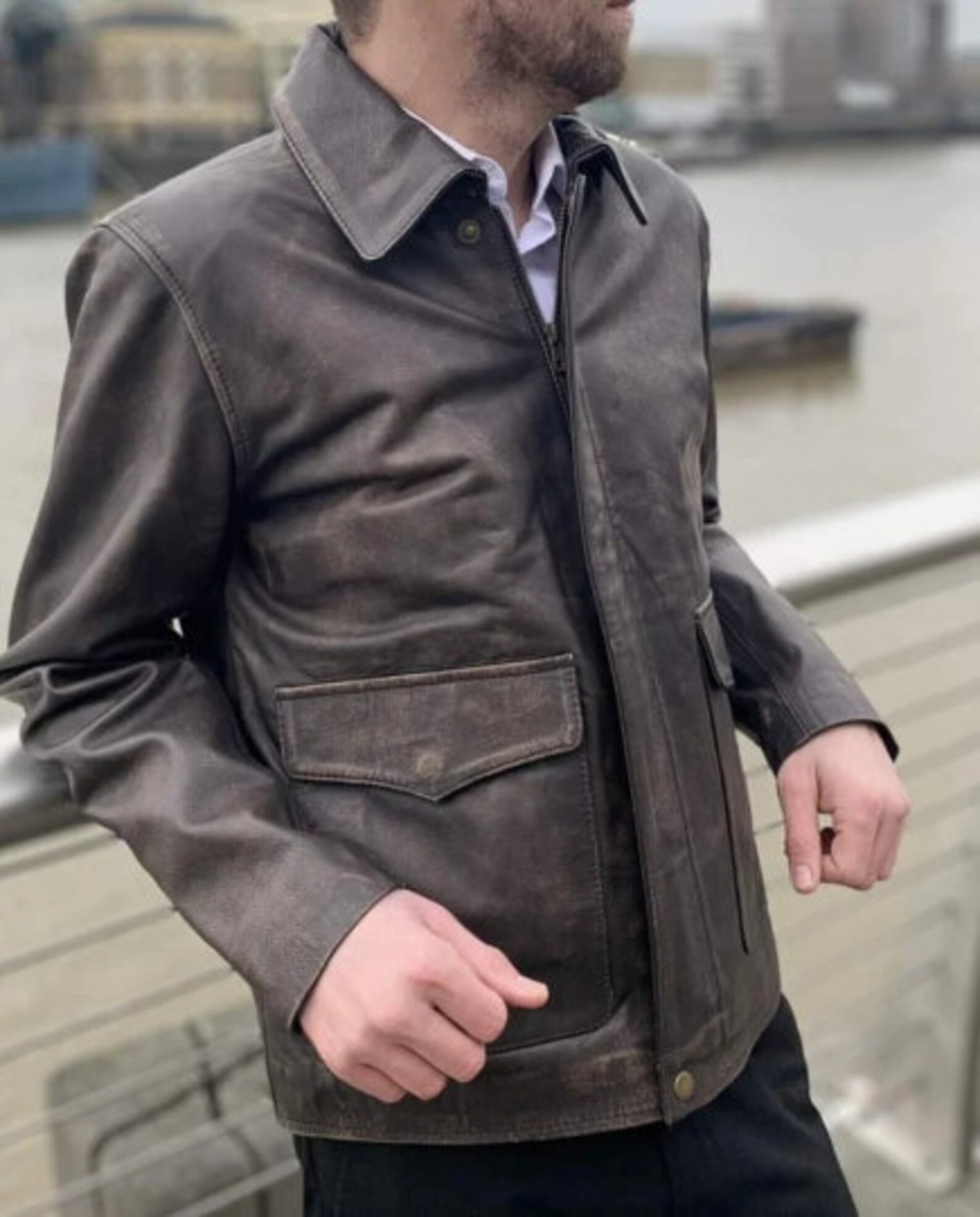 Indiana Jones Harrison Ford Cow Hide Real Leather Jacket for Men - Etsy
