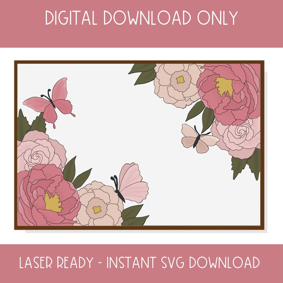 Laser Ready SVG Flower Name Sign SVG, Boho Flowers Nursery Sign, Framed ...