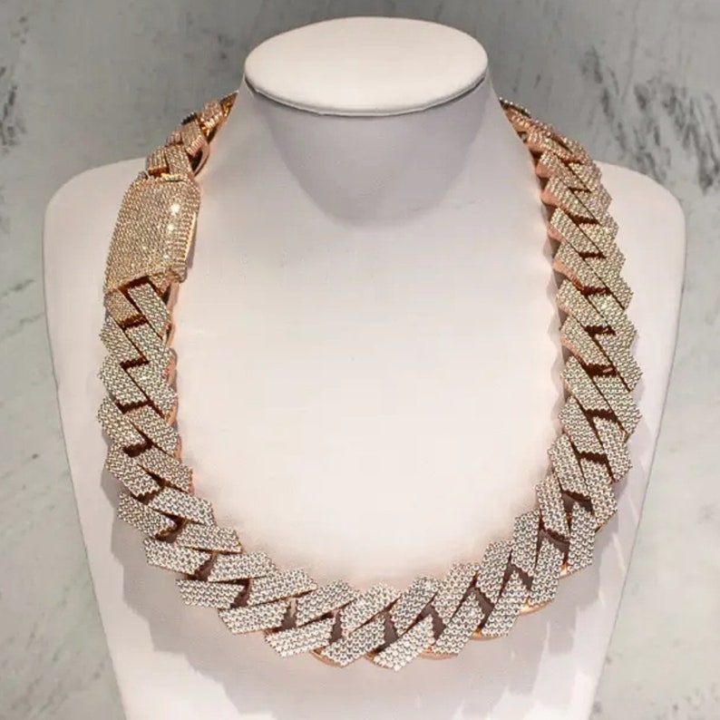 Extra Thick 26MM 4 Rows Iced Out Cuban, VVS Moissanite Diamond Cuban ...