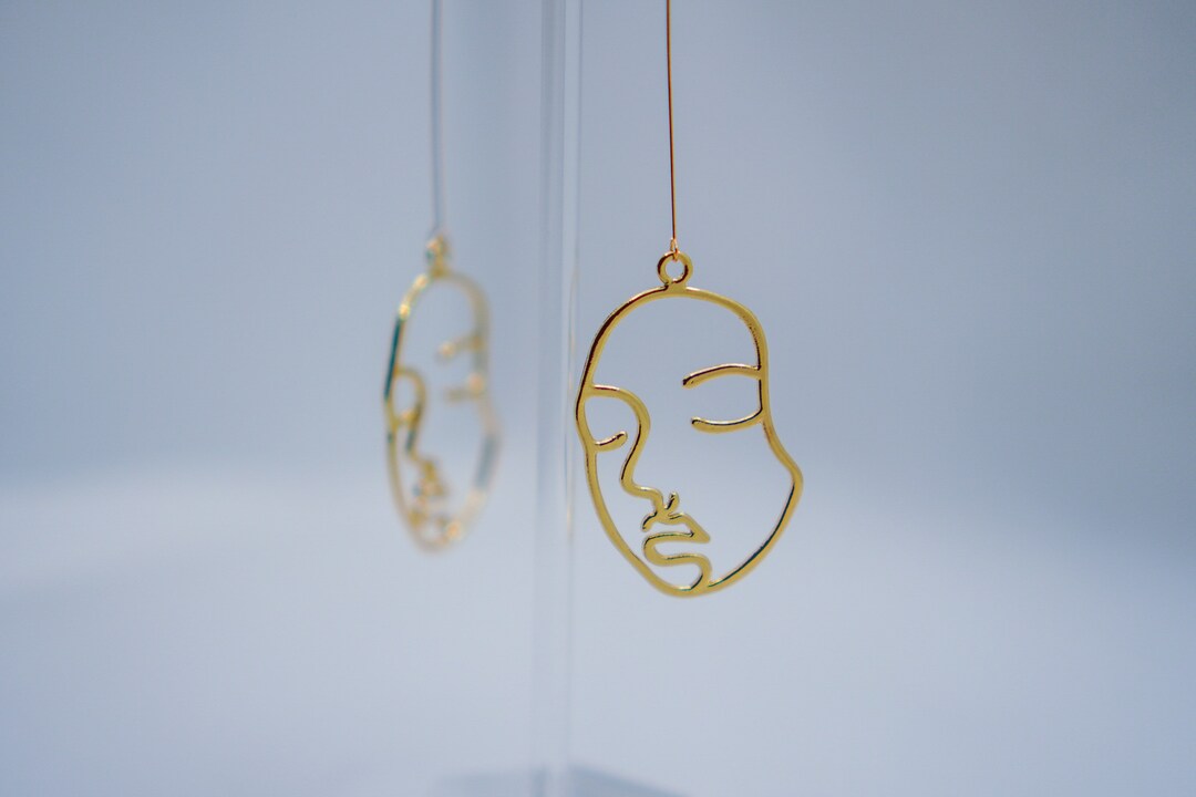 Artistic Human Face Outline Dangle Earrings Hypoallergenic - Etsy