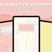 10 Subject Vertical Digital Notebook With Hyperlinks for Goodnotes ...