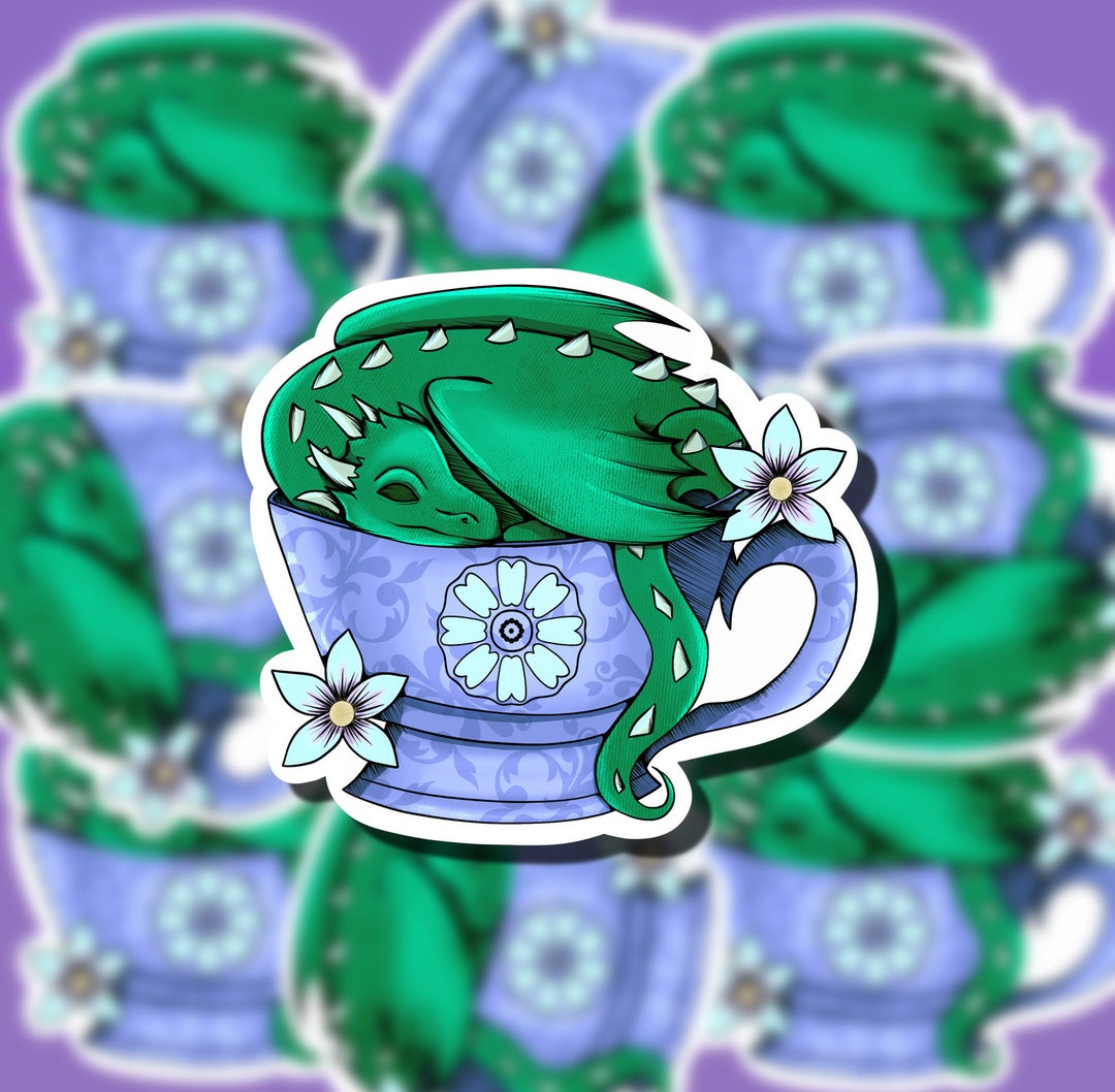 Jasmine Dragon Sticker, Dragon Stickers, Fantasy Stickers - Etsy