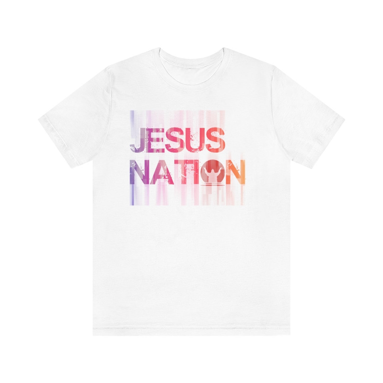 Jesus Nation Logo Unisex Jersey Short Sleeve Tee, Colorful Christian ...