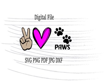 Peace Love Paws Ready to Press Sublimation Transfer, RTS - Etsy