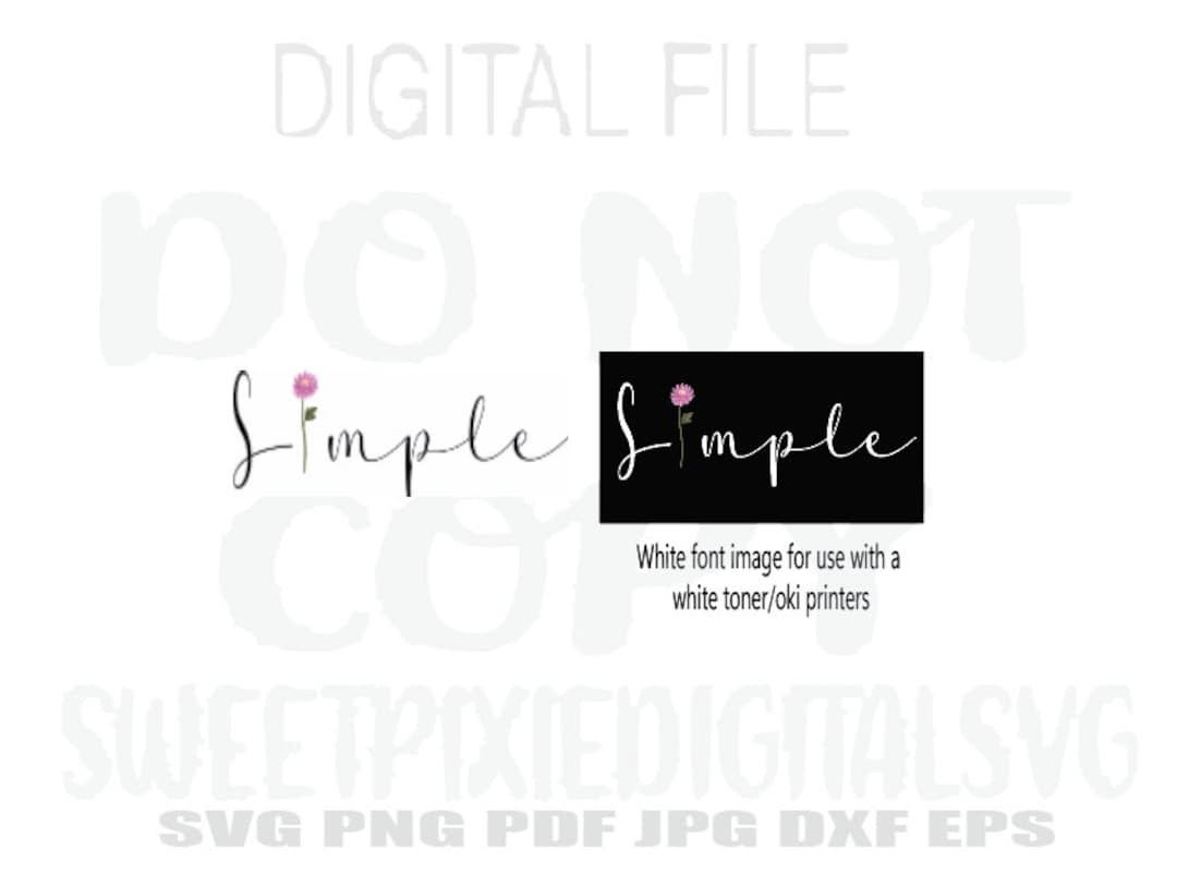 Simple Svg. Word Svg. Flower Svg. Instant Digital Download. Digital ...
