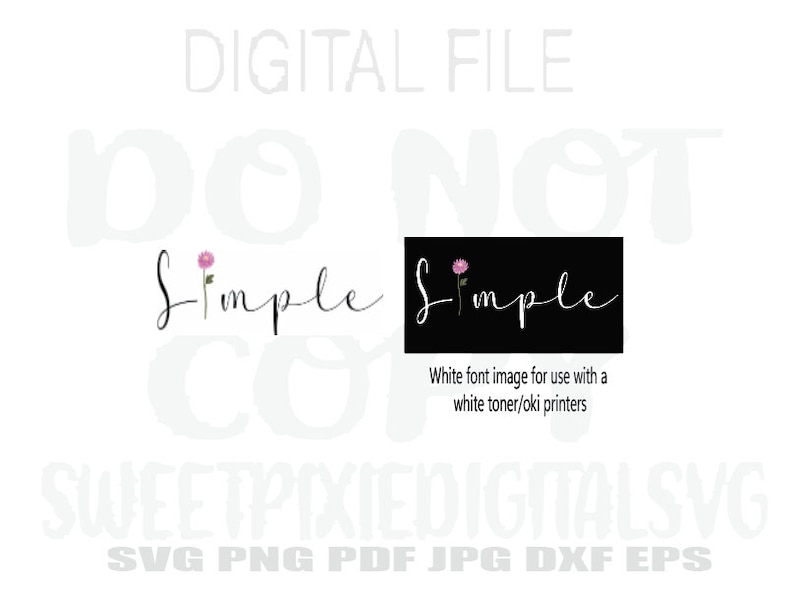 Simple Svg. Word Svg. Flower Svg. Instant Digital Download. Digital ...