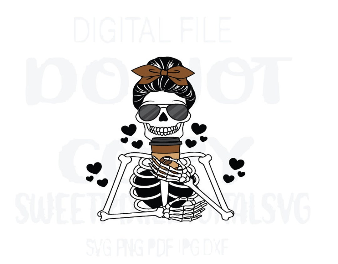 Skull Coffee Lady Svg. Coffee Svg. Skull Svg. Instant Digital Download ...