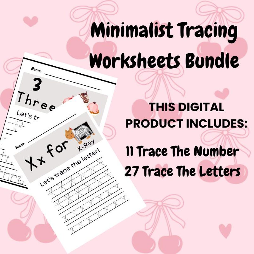 Minimalist Tracing Worksheets Bundle Digital Download - Etsy