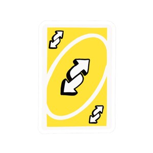 Yellow Uno Reverse Sticker - Etsy