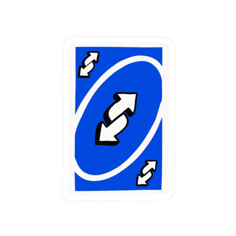 Blue Uno Reverse Sticker - Etsy