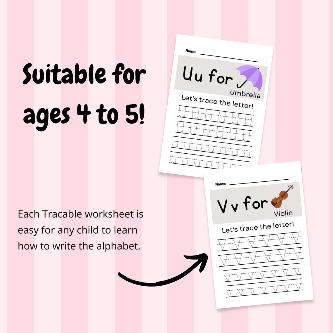 Minimalist Trace the Letter Worksheets Digital Download - Etsy