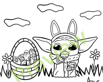 Grogu Coloring Pages - Etsy UK
