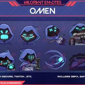 Valorant Emotes • Omen Emotes Bundle(8) • Discord, Twitch, Youtube ...