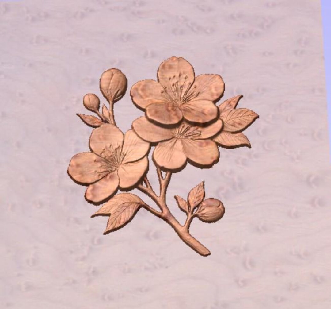 Cherry Blossom STL Model for CNC Machining - Etsy
