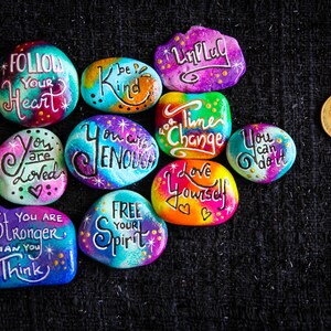 Positivity Pebbles With Optional Personalization | Affirmation Rocks ...