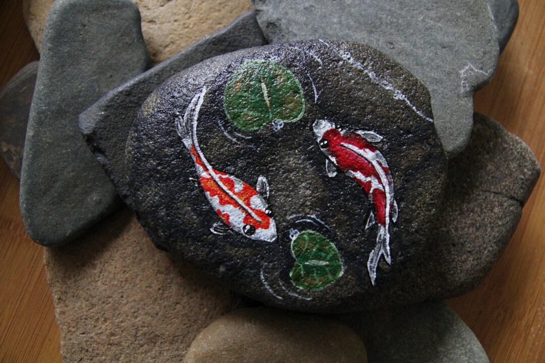 Acrylic Koi Fish Rock Art - Etsy