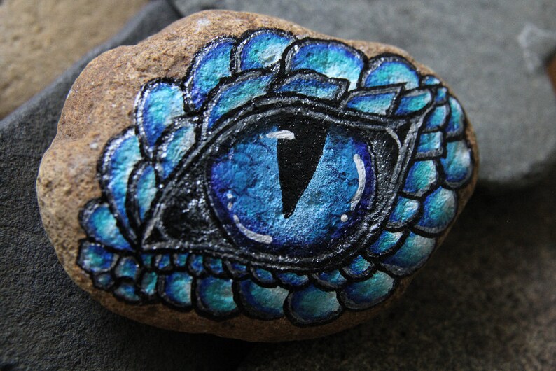 Acrylic Dragon Eye Rock Art - Etsy