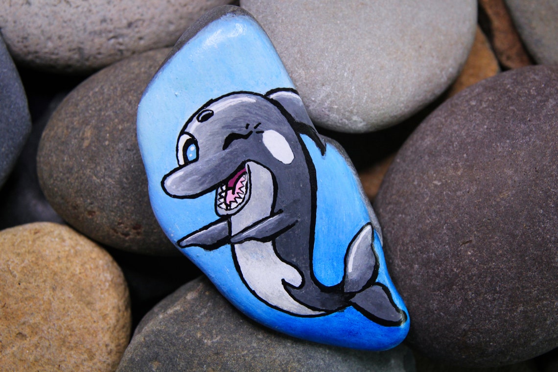 Hand Painted Acrylic Fish Rocks - Etsy