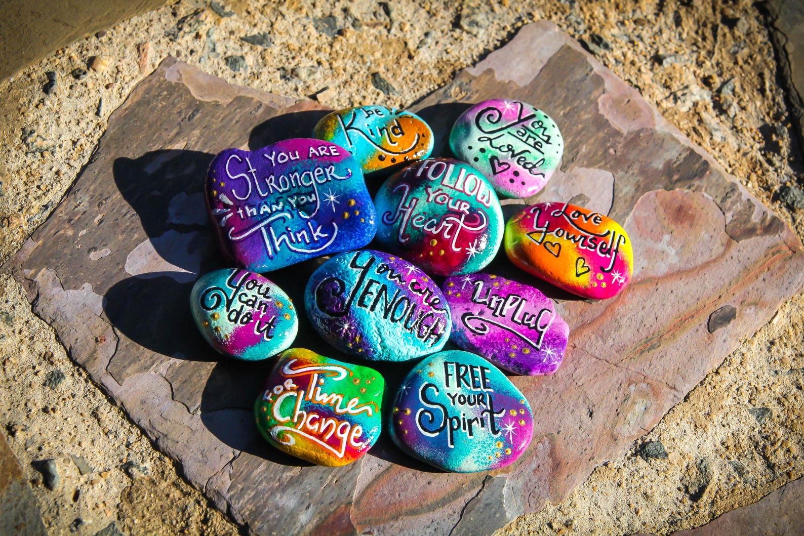 Positivity Pebbles With Optional Personalization | Affirmation Rocks ...