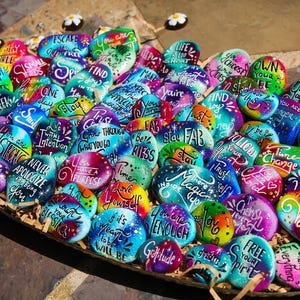 Positivity Pebbles With Optional Personalization | Affirmation Rocks ...