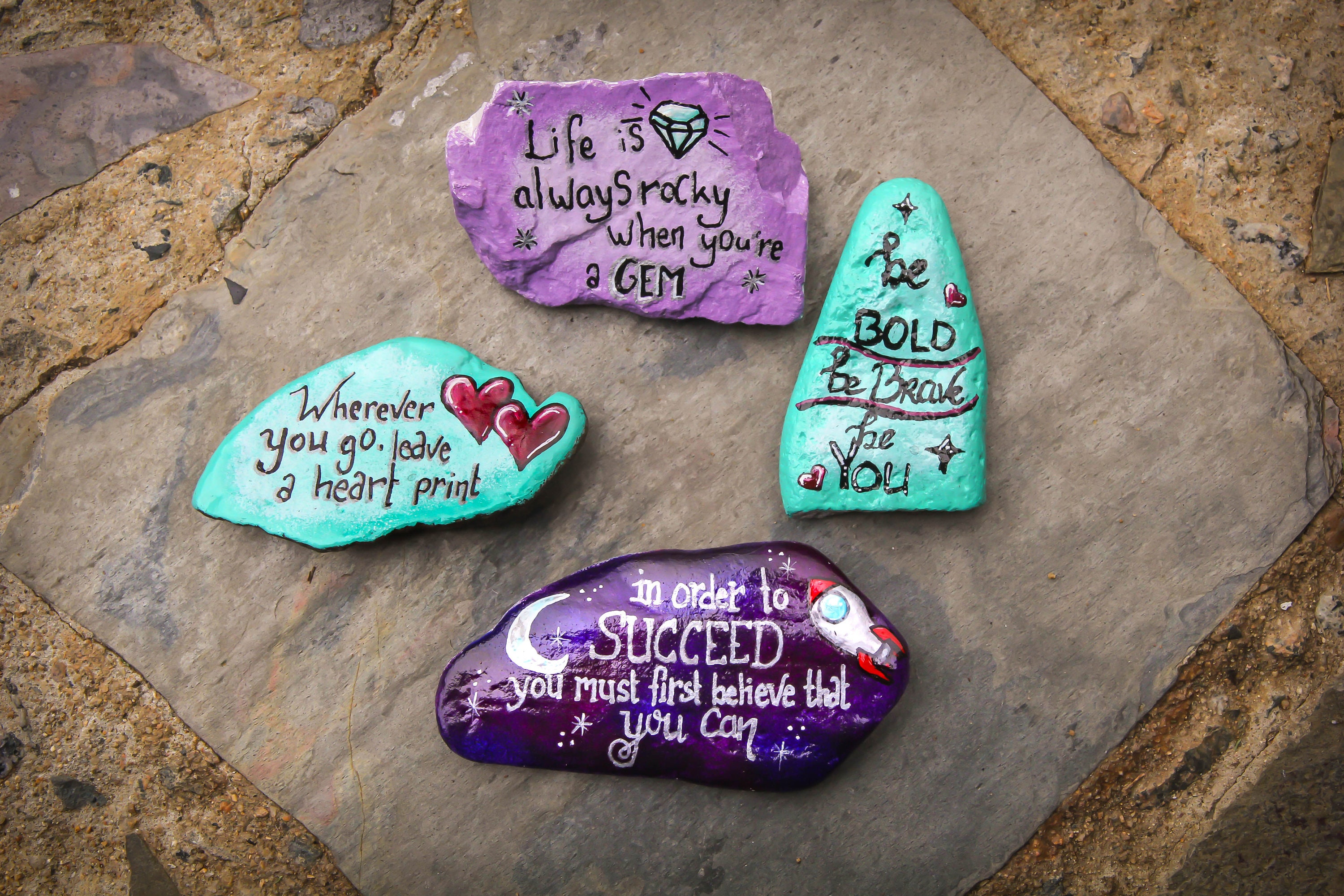 Set of 4 Affirmation Rocks / Positivity Rocks - Etsy