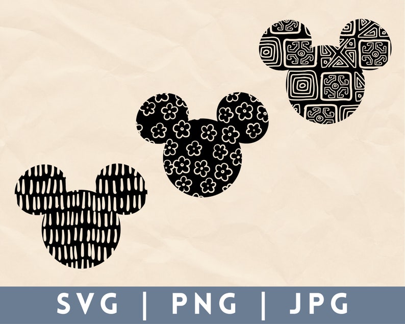 Mickey Mouse Head Assortment Bundle Design Element Svg Png - Etsy