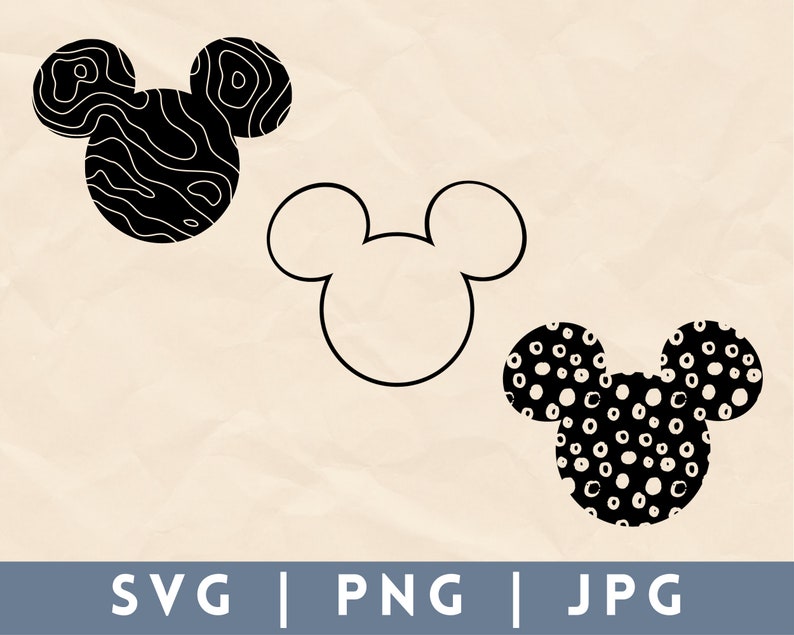 Mickey Mouse Head Assortment Bundle Design Element Svg Png - Etsy