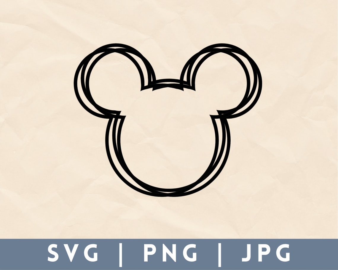 Mickey Head Scribble Svg Png Jpg Cut File Silhouette - Etsy Australia
