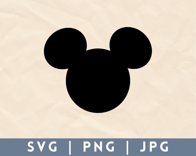 Mickey Mouse Head SVG and PNG Files - Etsy Canada