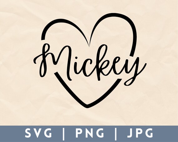 Mickey Mouse Heart SVG PNG JPG Cut File Digital Download - Etsy