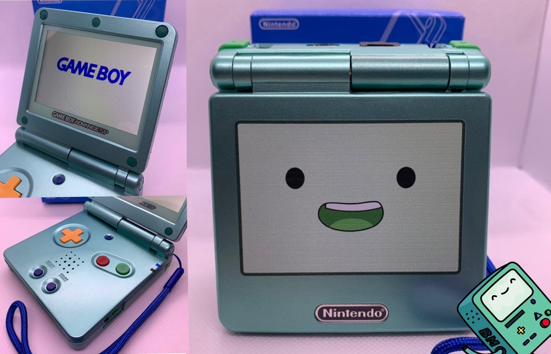 BMO “beemo” Custom Game Boy Advance Gba SP Uv Printed Face With IPS V2 Screen, Custom 900 Mah ...