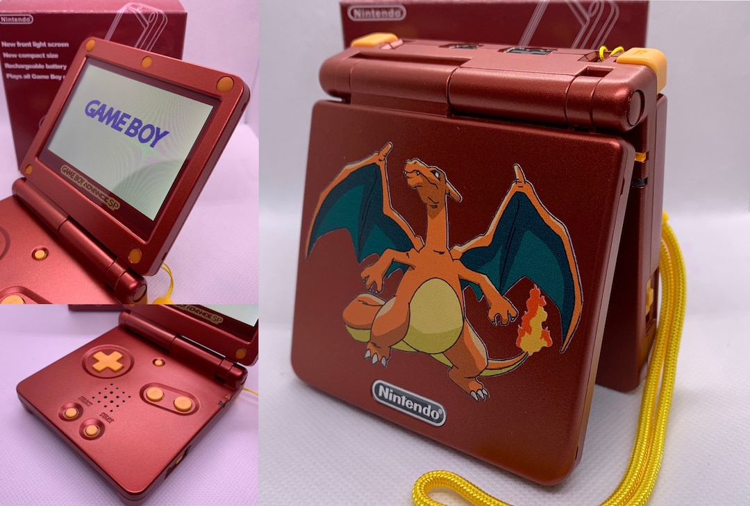 Charizard Pokémon Custom Game Boy Advance Gba SP Uv Printed With IPS V2 ...
