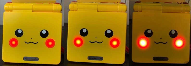 Pikachu cheekachu Custom Gameboy Advance SP Bundle W/ IPS V2 - Etsy