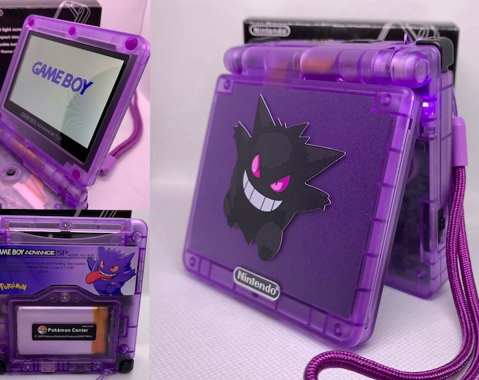 Gengar Pokémon Custom Game Boy Advance Gba SP Uv Printed With IPS V5 ...