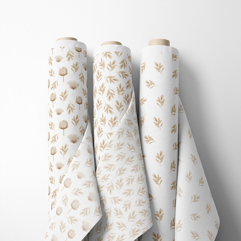 Boho Seamless Pattern Brown Watercolor Leaves Fall Autumn Design ...