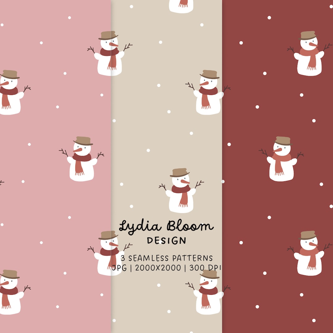 Snowman Digital Paper Pack Scandi Winter Backgrounds Snowman Fabric ...