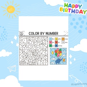 30 Page Happy Birthday Coloring Book for Kids All Ages | Activity Book ...