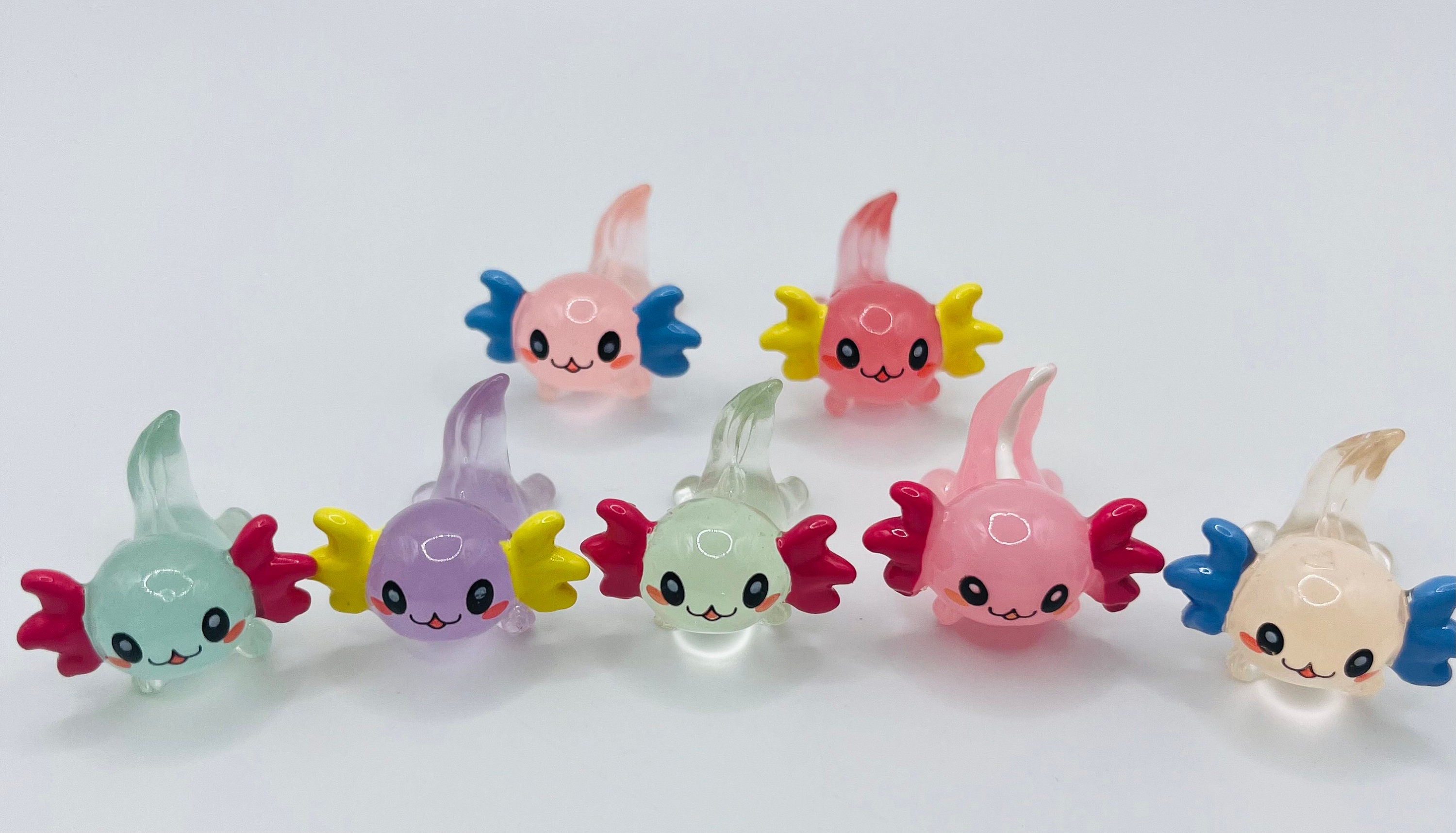 Axolotl Party Charms Resin Glow in the Dark Slime Bow - Etsy