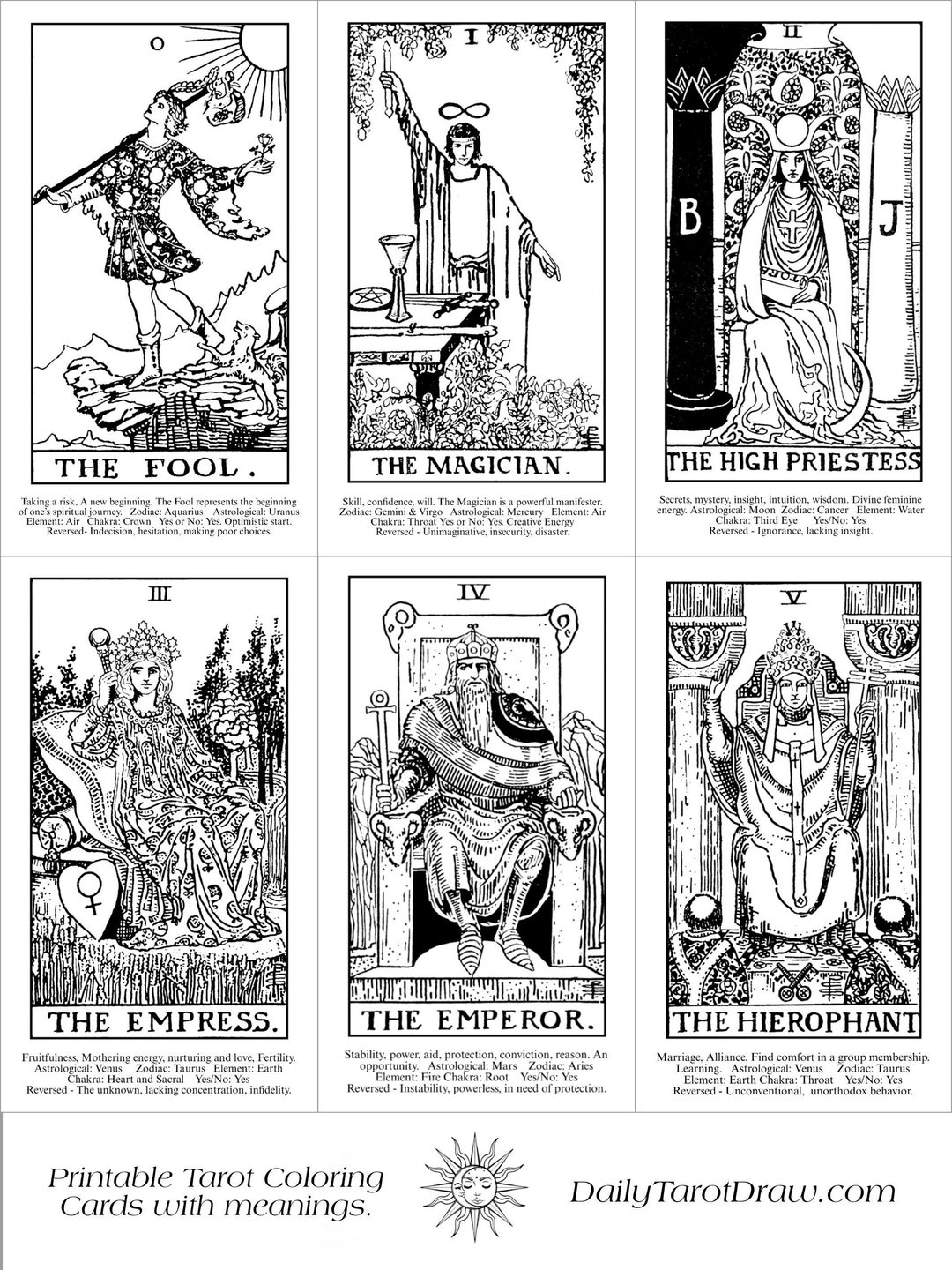 Tarot Card Coloring Pages Tarot Coloring Cards With Meanings Etsy Tarot Card Coloring Pages Tarot Coloring Cards With Meanings Etsy